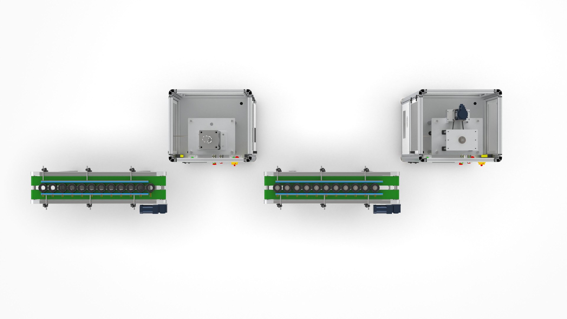 3D Automatic Plastic Packaging Motor Press Fitting Line Model ...