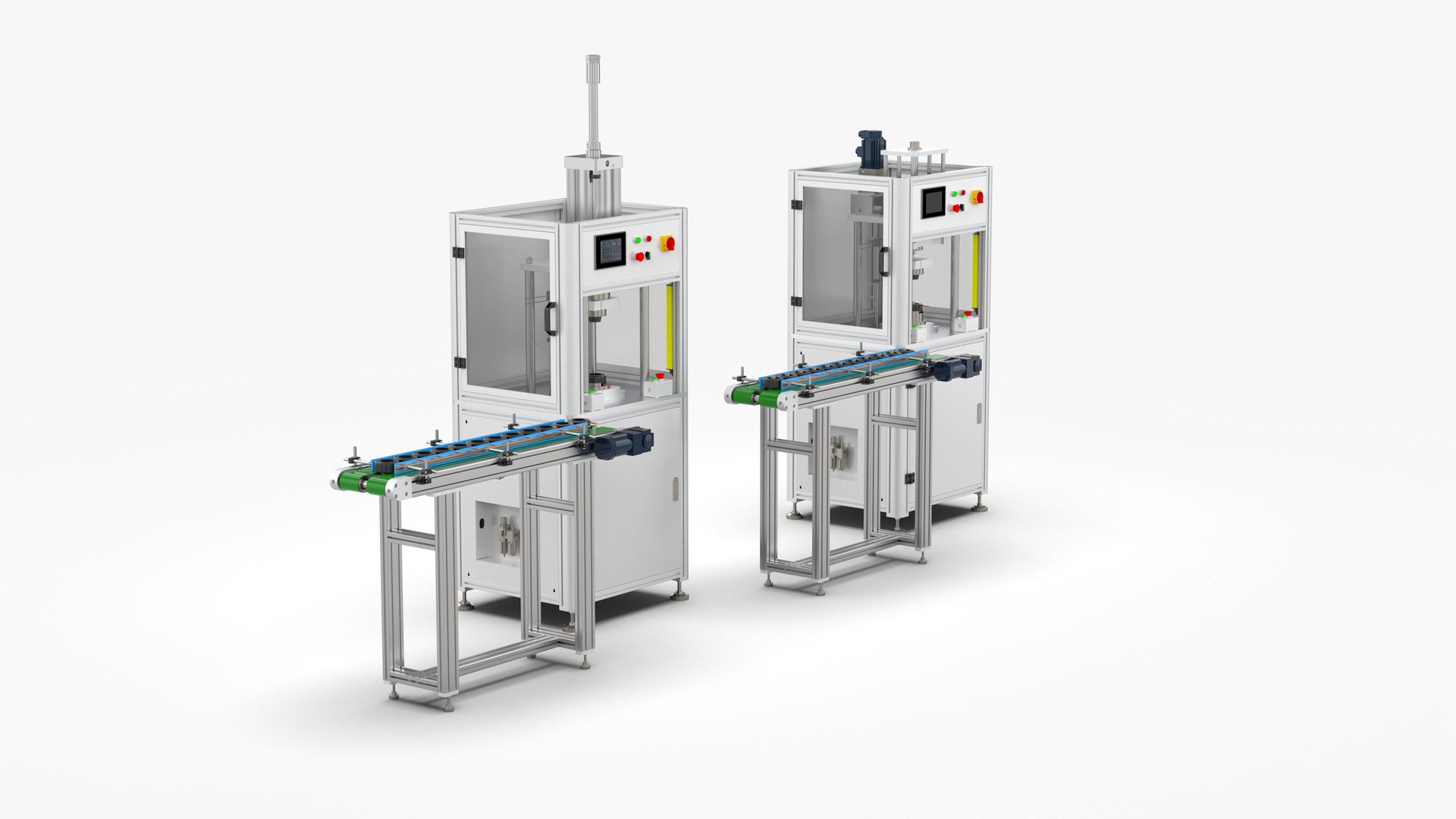 3D Automatic Plastic Packaging Motor Press Fitting Line Model ...