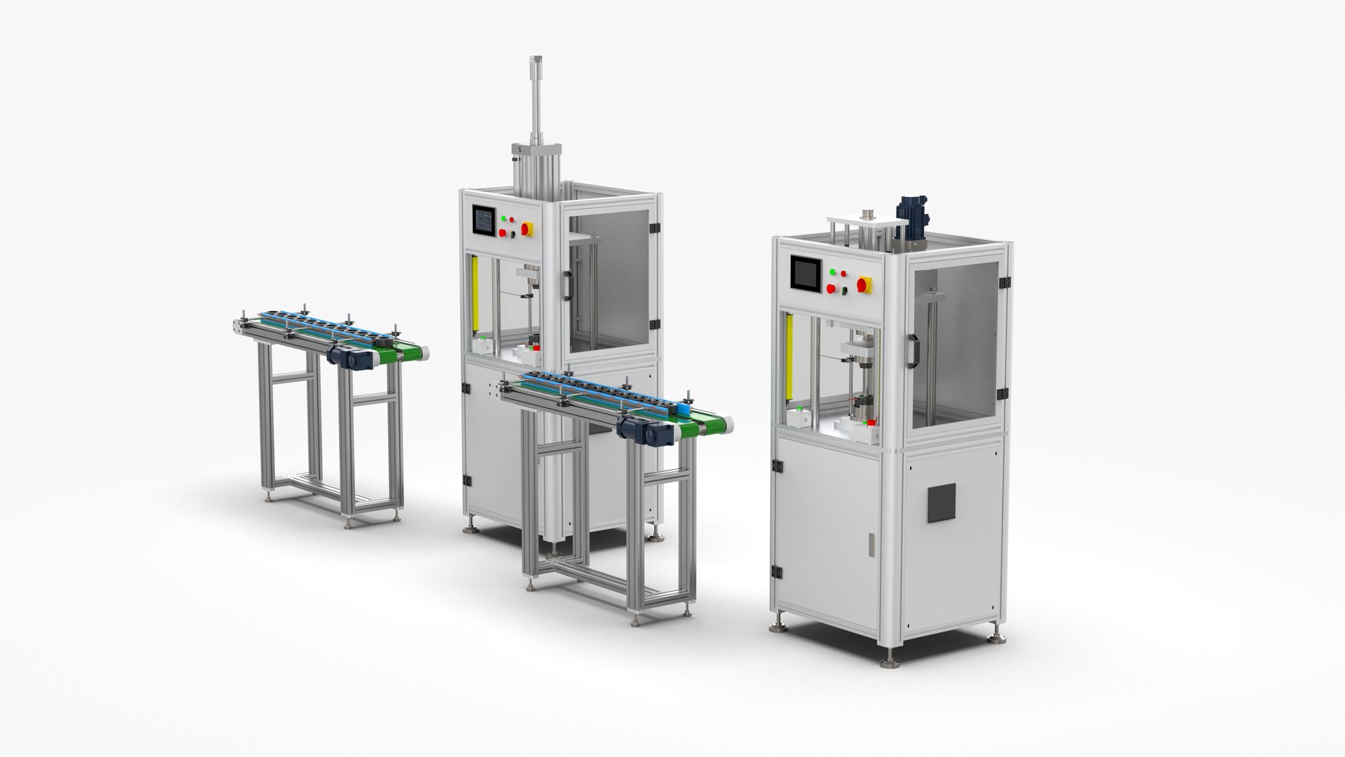 3D Automatic Plastic Packaging Motor Press Fitting Line Model ...