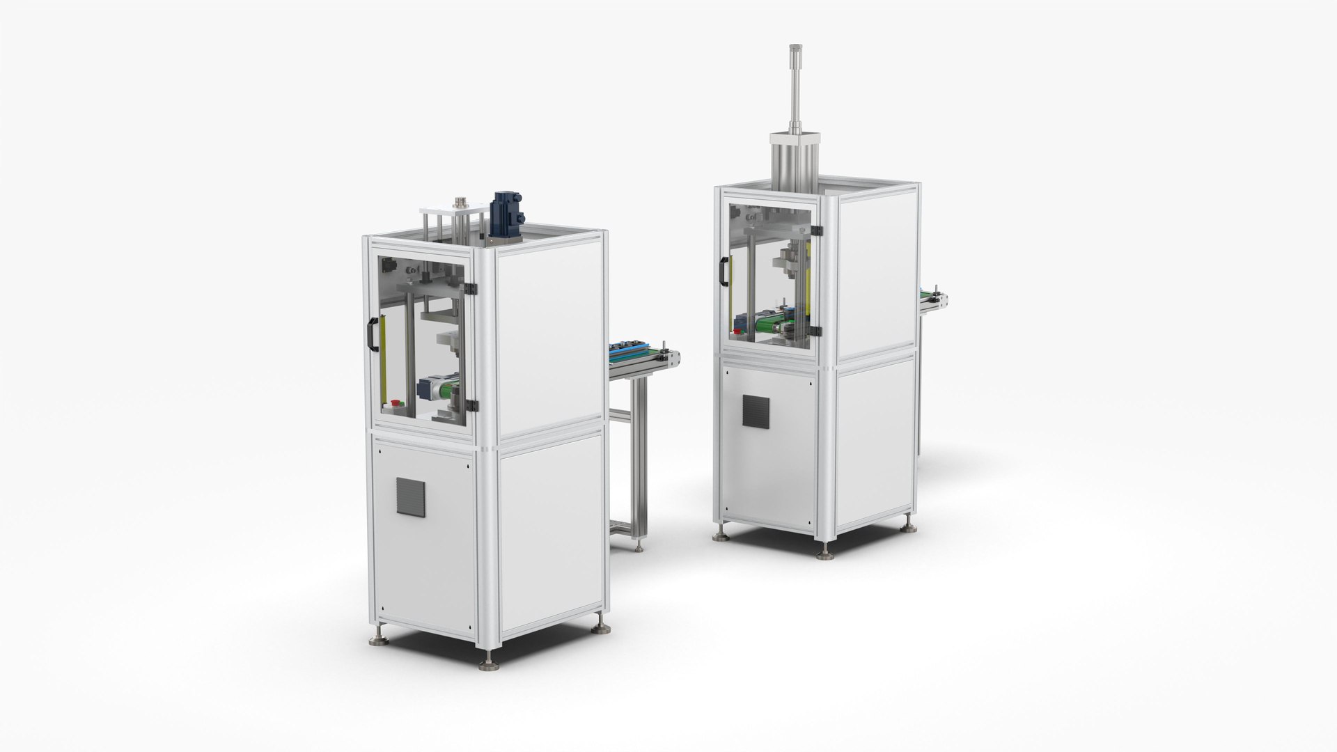 3D Automatic Plastic Packaging Motor Press Fitting Line Model ...