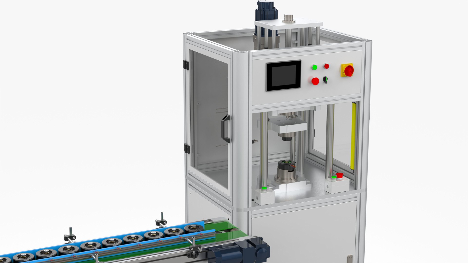 3D Automatic Plastic Packaging Motor Press Fitting Line Model ...