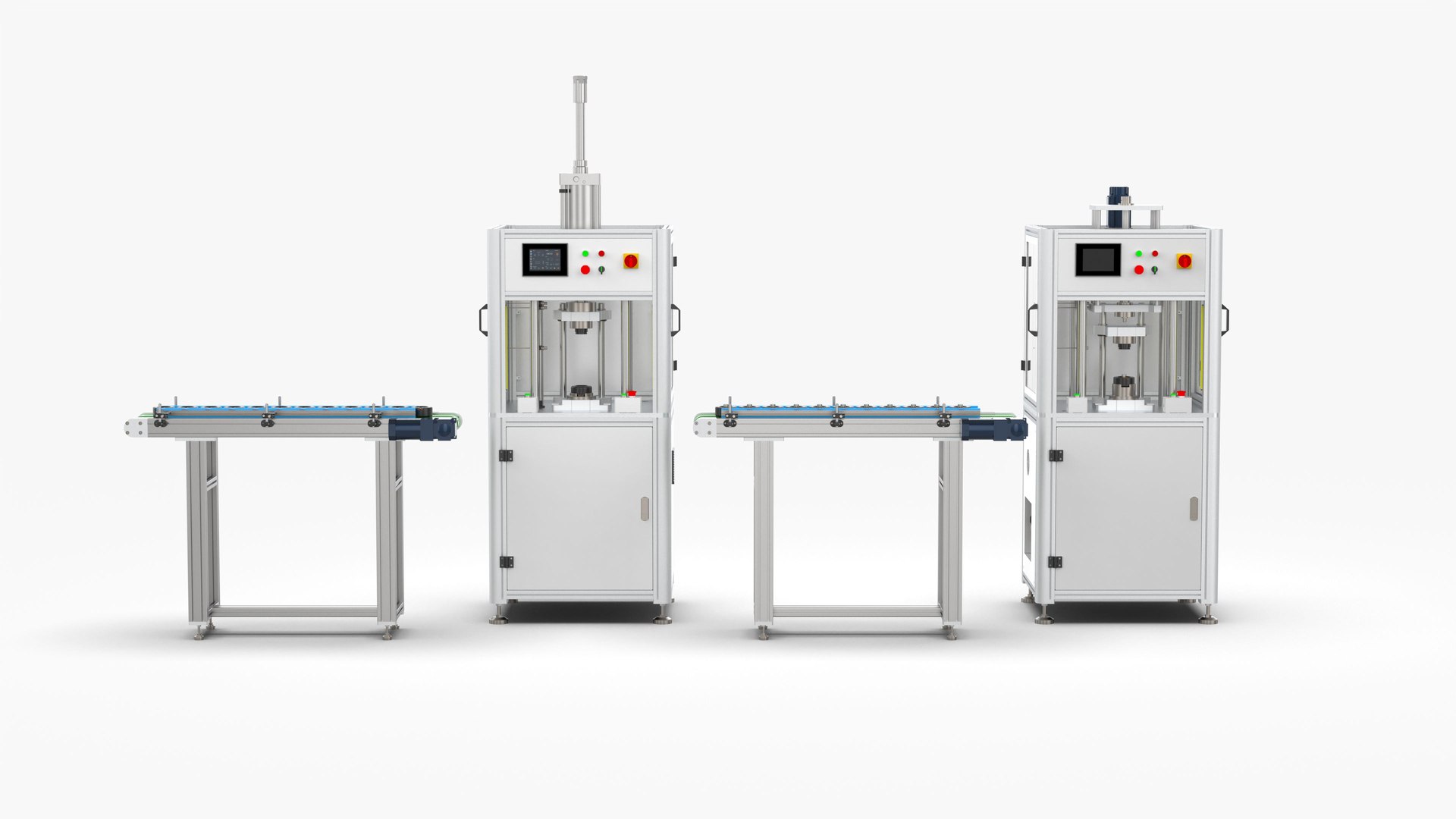 3D Automatic Plastic Packaging Motor Press Fitting Line Model ...