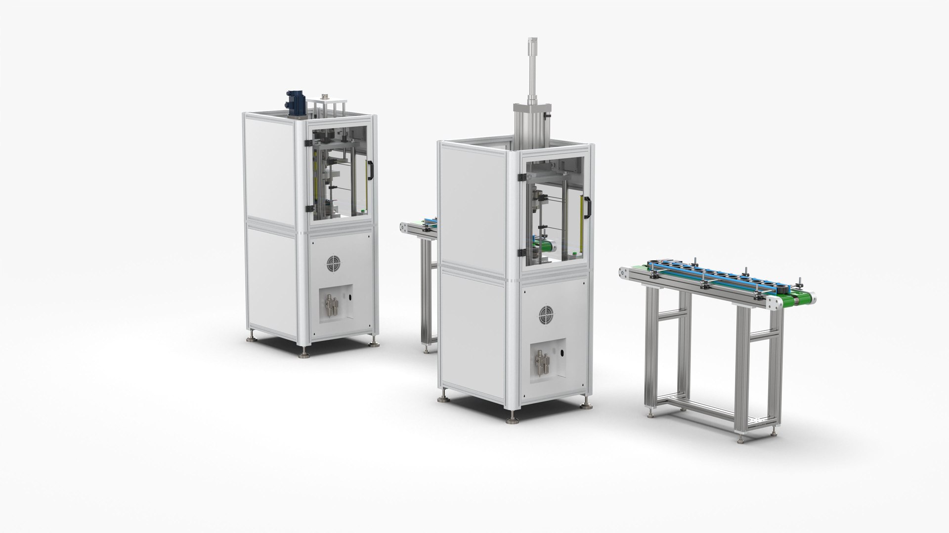 3D Automatic Plastic Packaging Motor Press Fitting Line Model ...