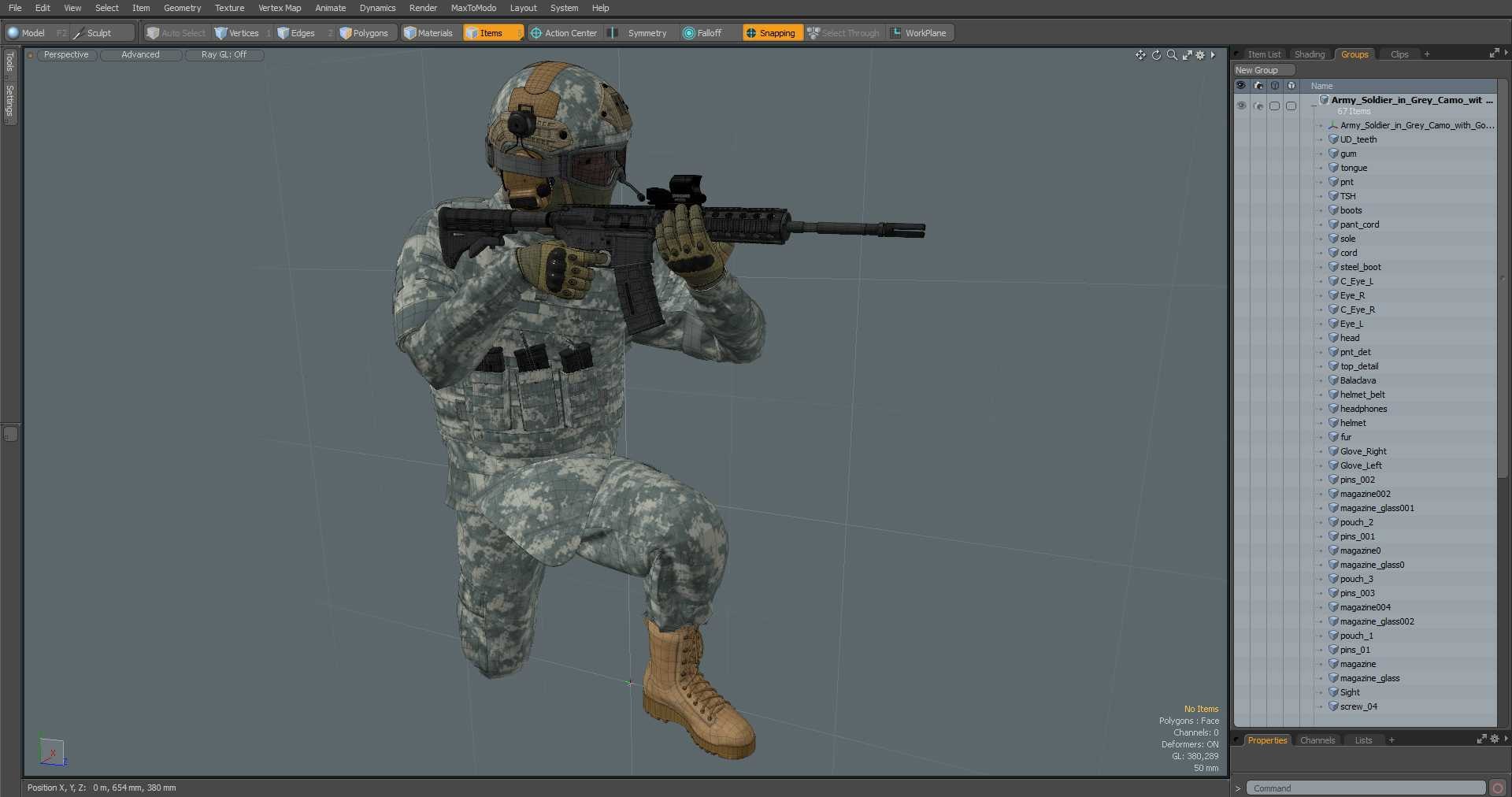 3D Army Soldier In Grey Camo With Goggles Aiming - TurboSquid 2267488