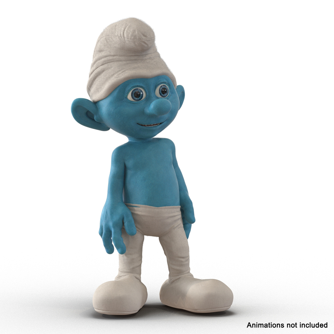 3d Model Of Smurf Rigged Fur