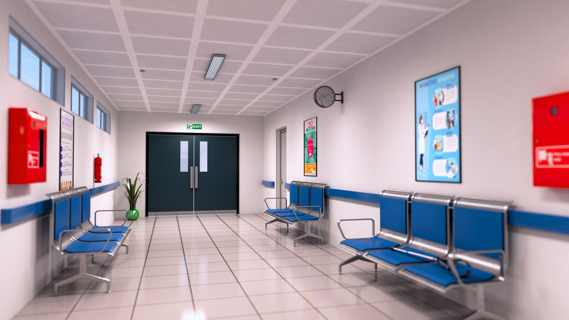 Hospital Hallway and ICU 3D model - TurboSquid 1859930