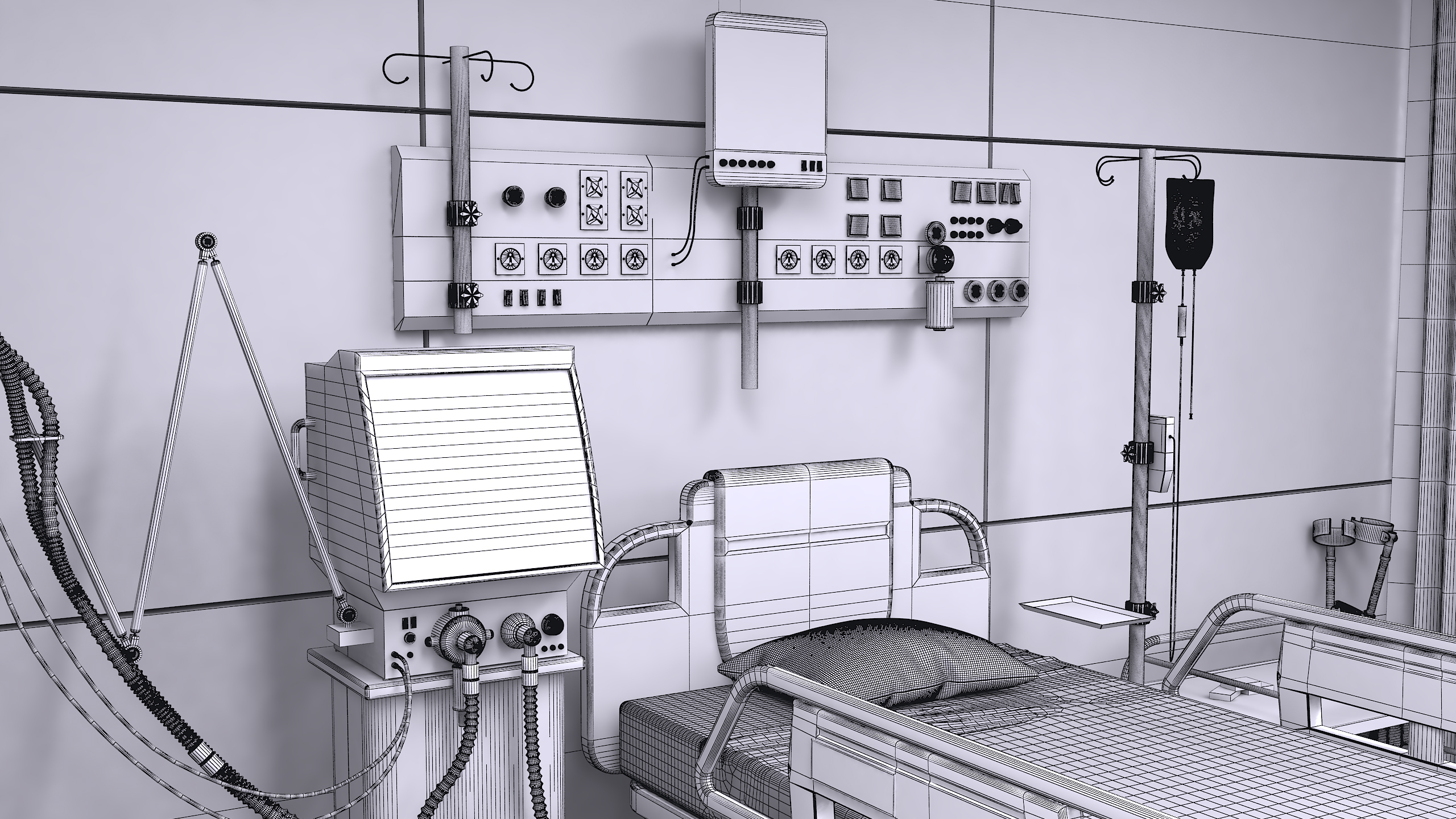 Hospital Hallway and ICU 3D model - TurboSquid 1859930