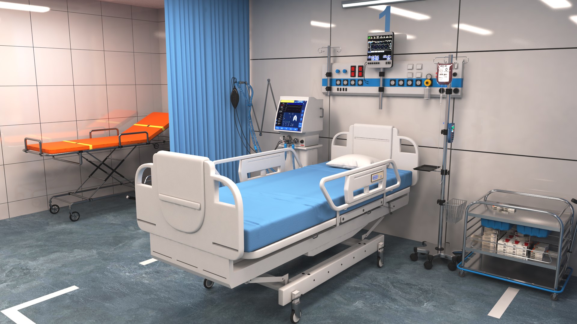 Hospital Hallway and ICU 3D model - TurboSquid 1859930