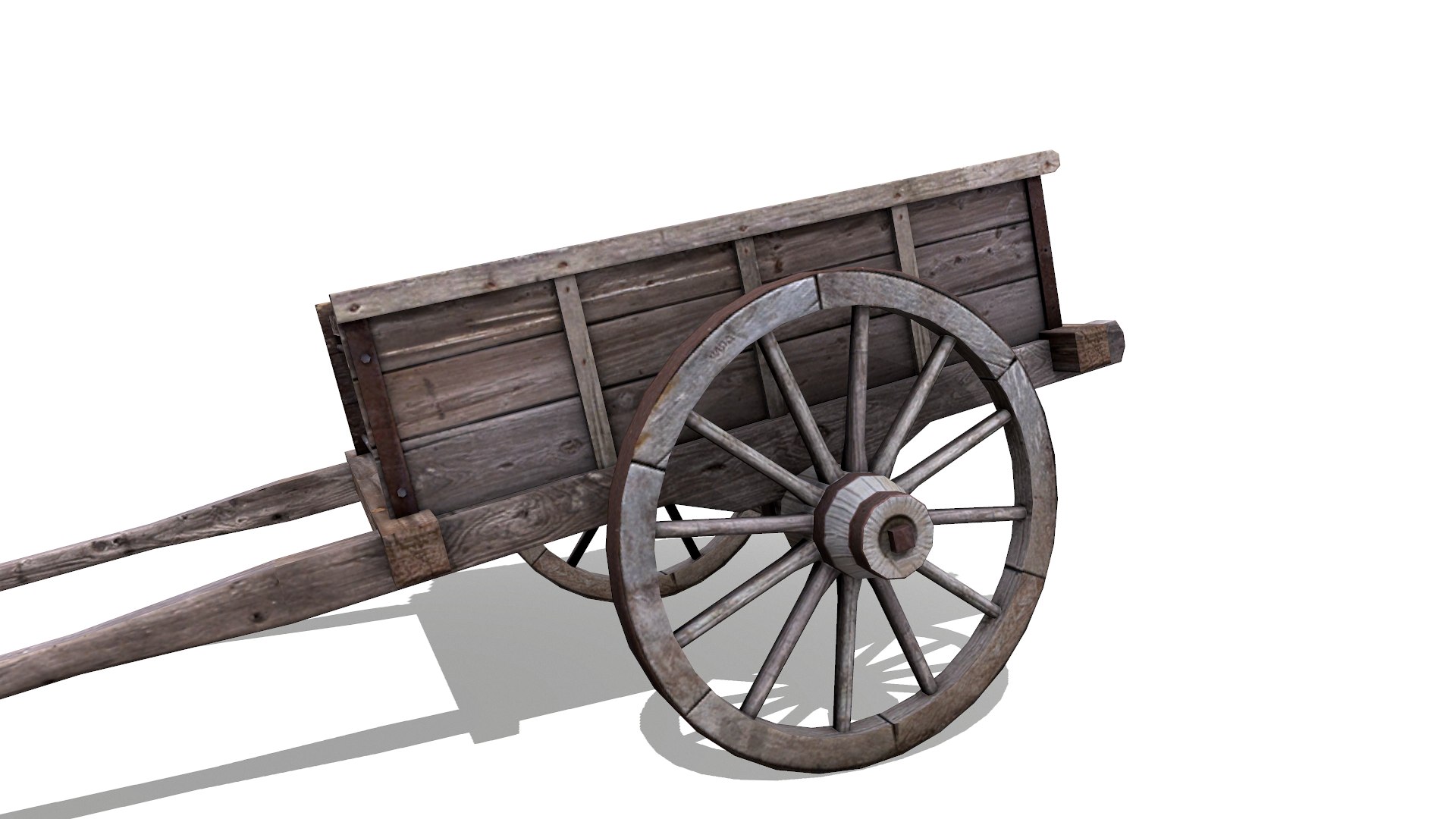 3D Wooden Cart Low-poly - TurboSquid 2002574