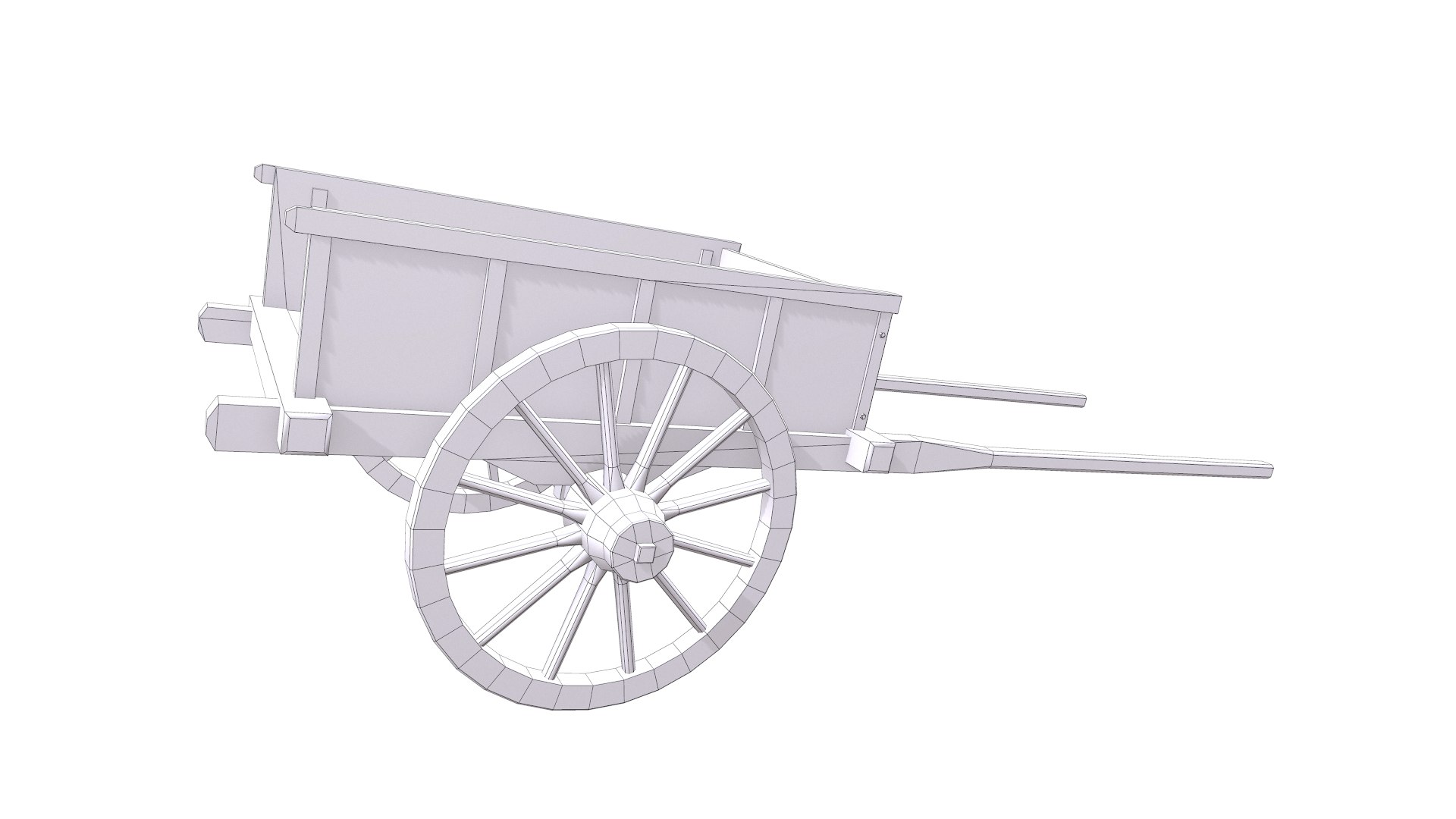 3D Wooden Cart Low-poly - TurboSquid 2002574