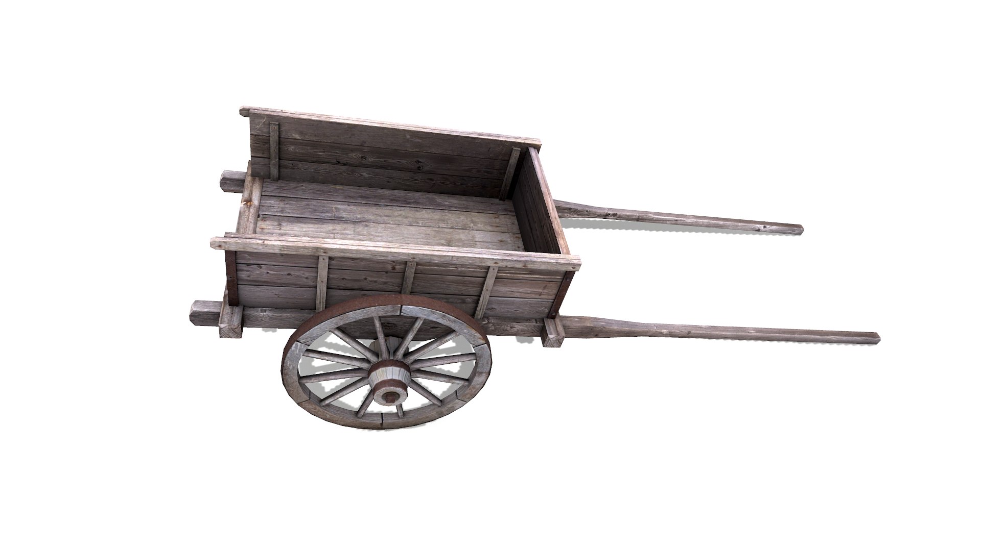 3D Wooden Cart Low-poly - TurboSquid 2002574