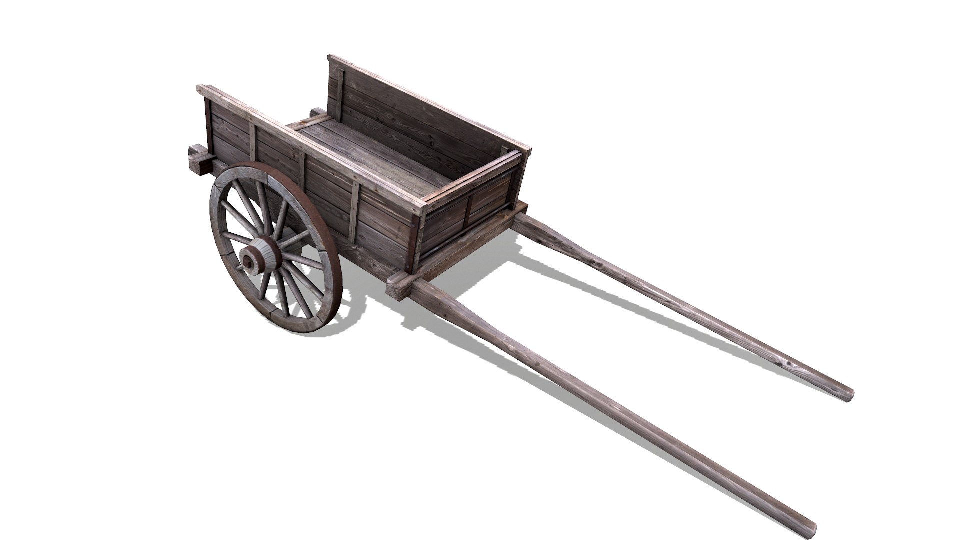 3D Wooden Cart Low-poly - TurboSquid 2002574