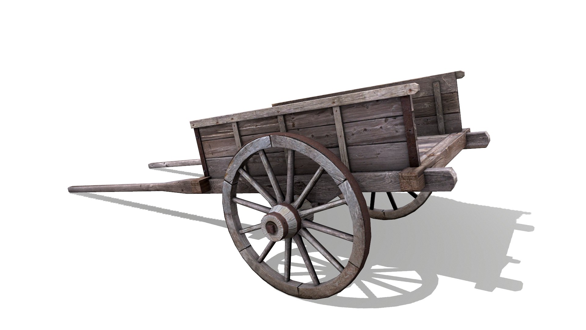 3D Wooden Cart Low-poly - TurboSquid 2002574