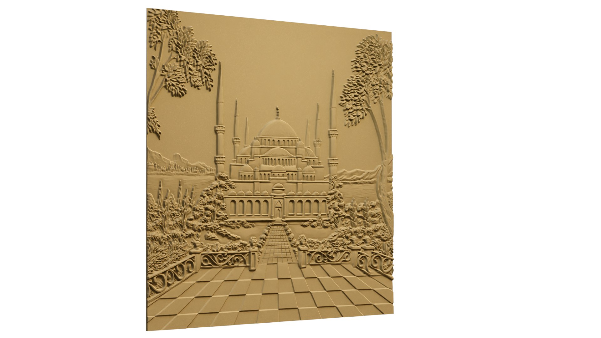 Sultan Ahmed Mosque Relief Panel Wall Decor Set STL Mural CNC 359 3D ...