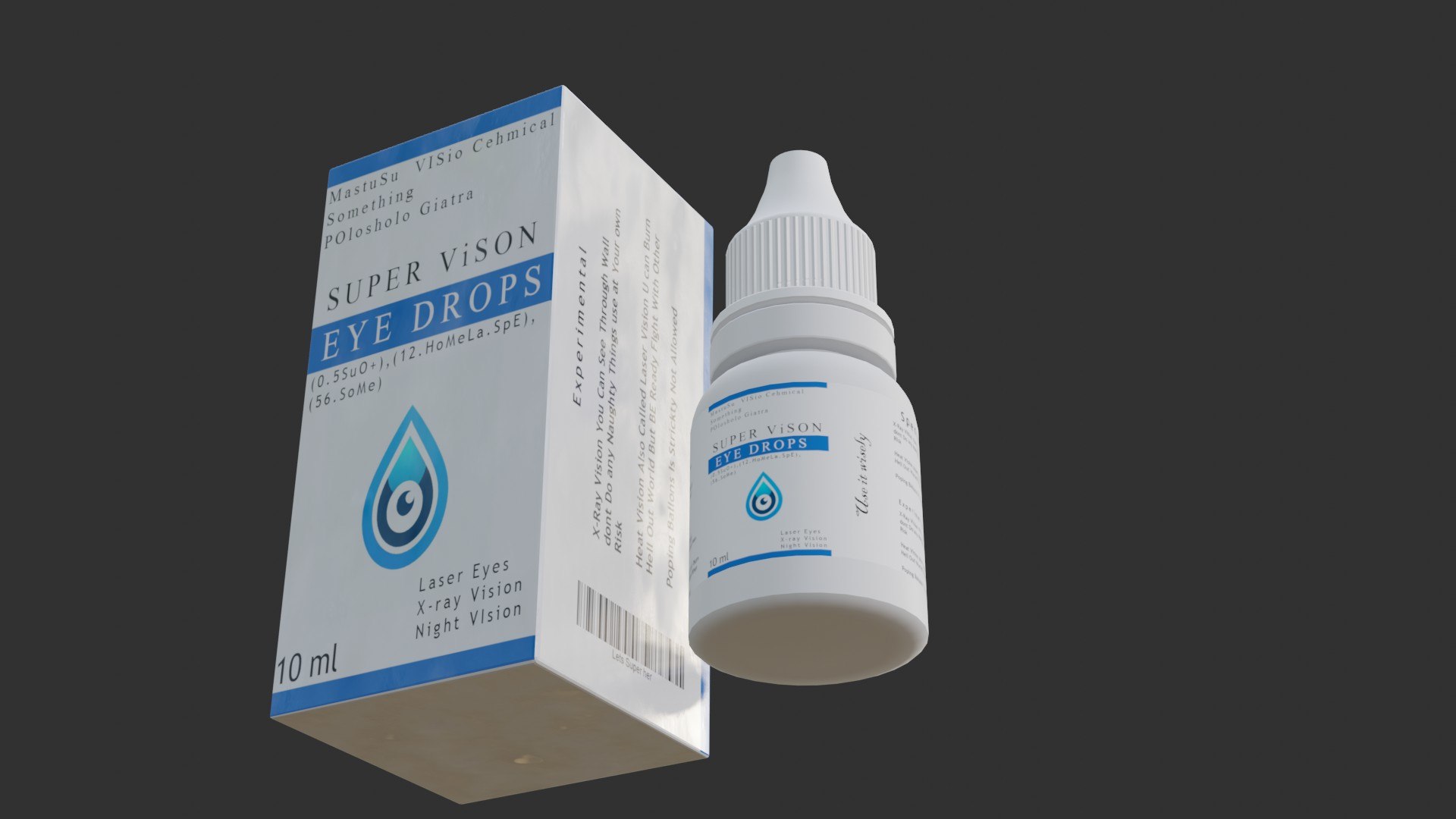 EyeDrop Bottle Singel Bottle And Removable Cap Customizable Texture PSd ...