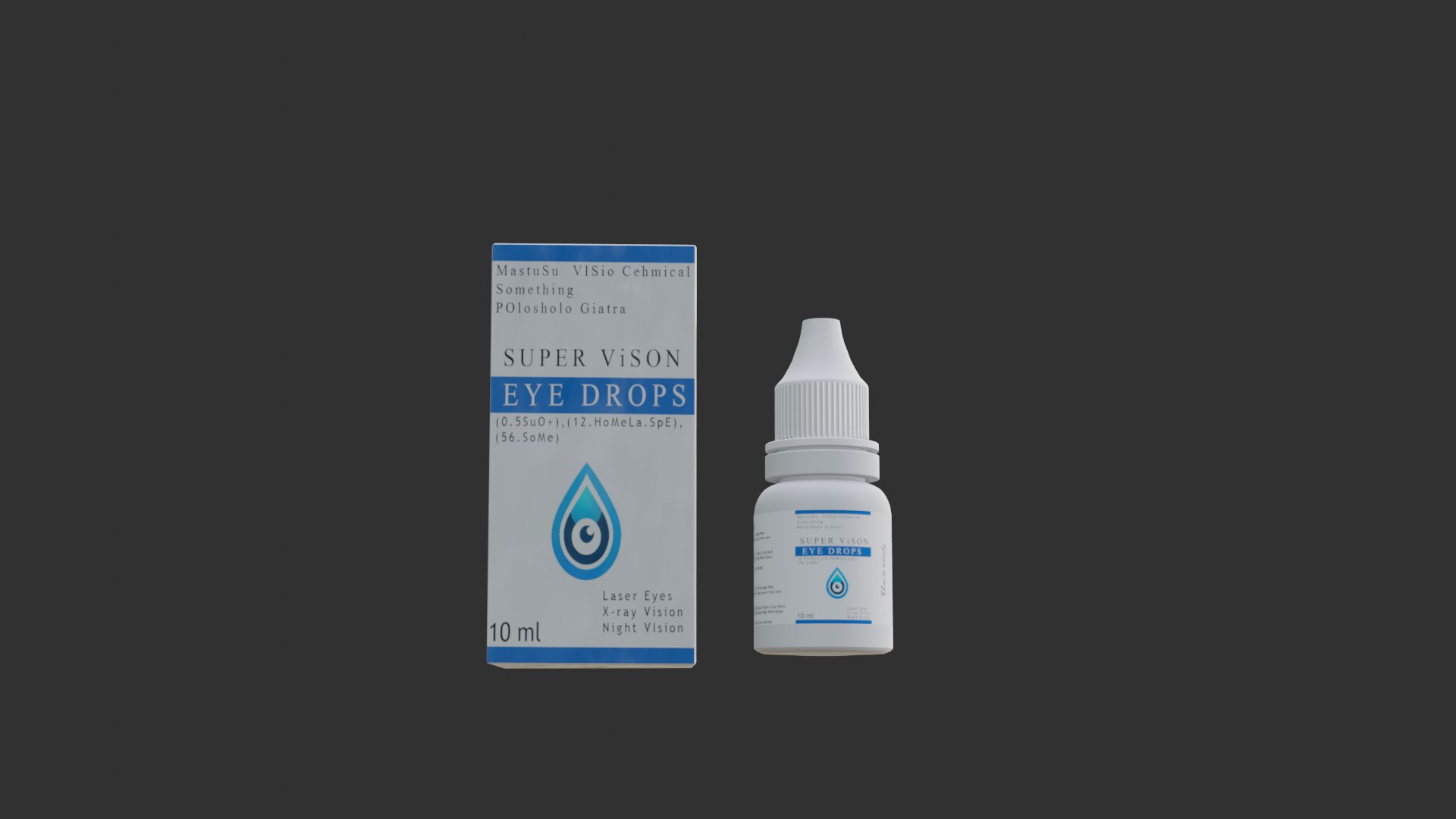 EyeDrop Bottle Singel Bottle And Removable Cap Customizable Texture PSd ...