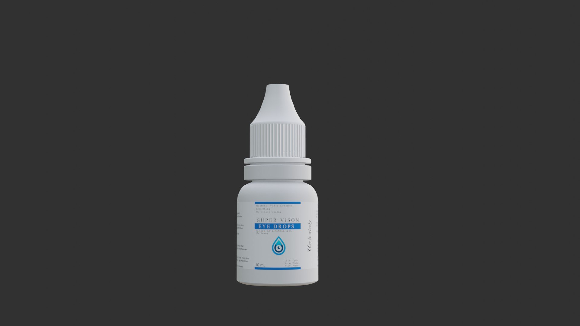 EyeDrop Bottle Singel Bottle and Removable Cap Customizable Texture PSd ...