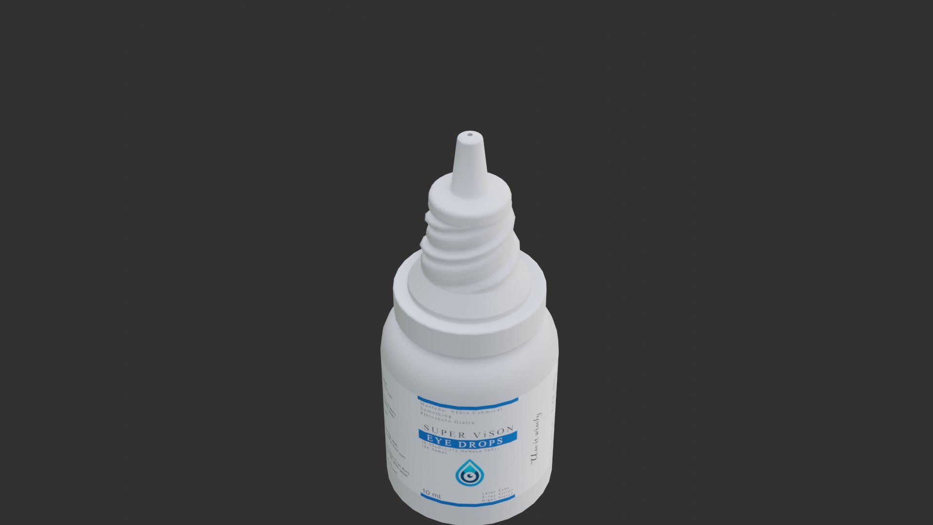 EyeDrop Bottle Singel Bottle and Removable Cap Customizable Texture PSd ...