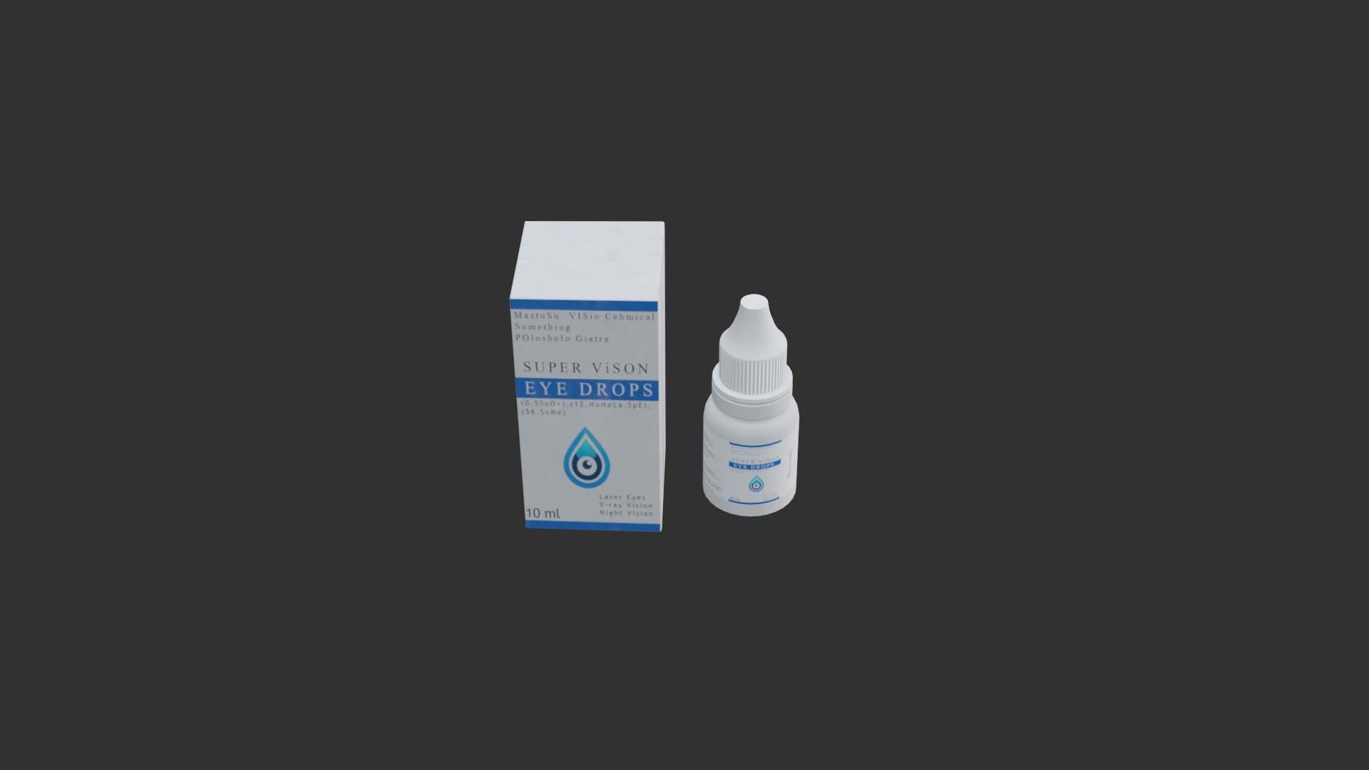 EyeDrop Bottle Singel Bottle and Removable Cap Customizable Texture PSd ...