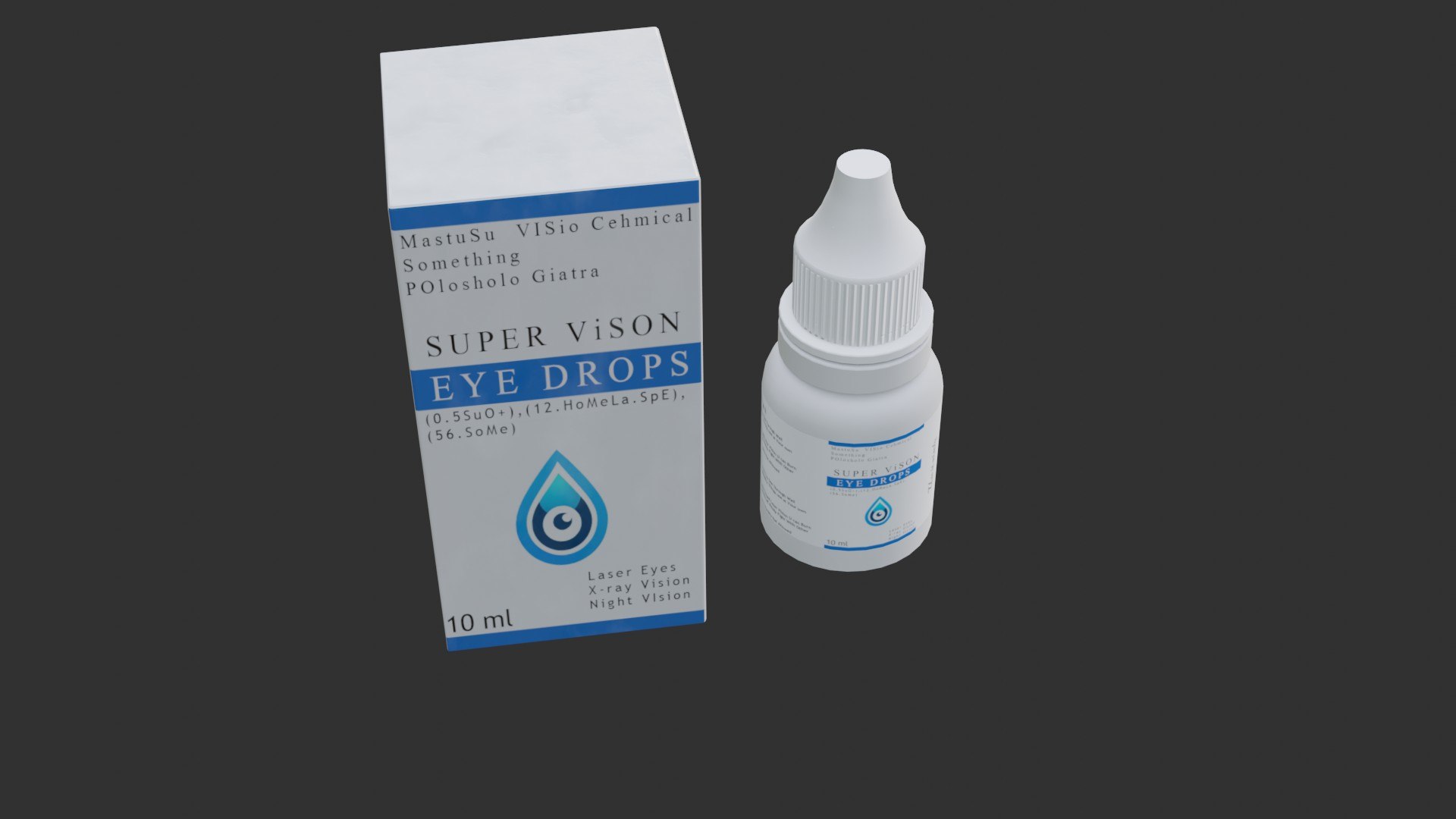 EyeDrop Bottle Singel Bottle And Removable Cap Customizable Texture PSd ...