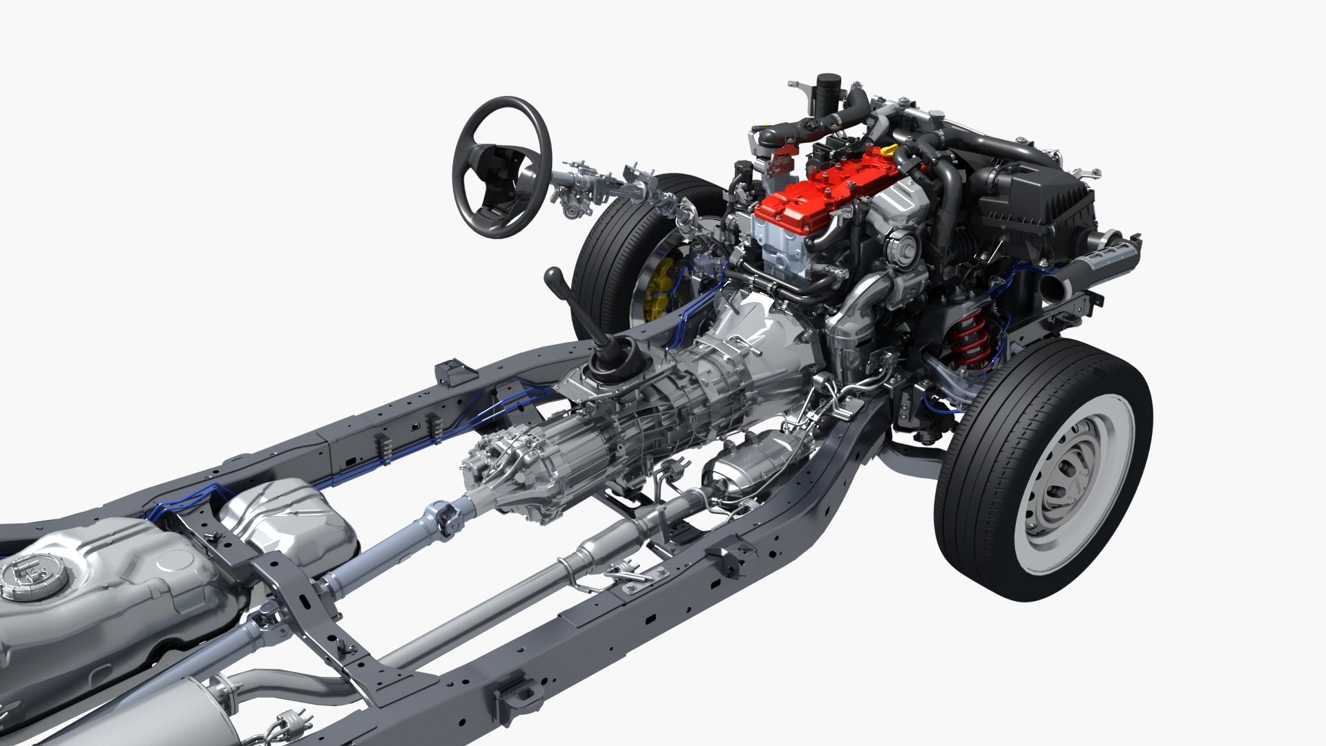 3D Pickup Truck Chassis - TurboSquid 2066725