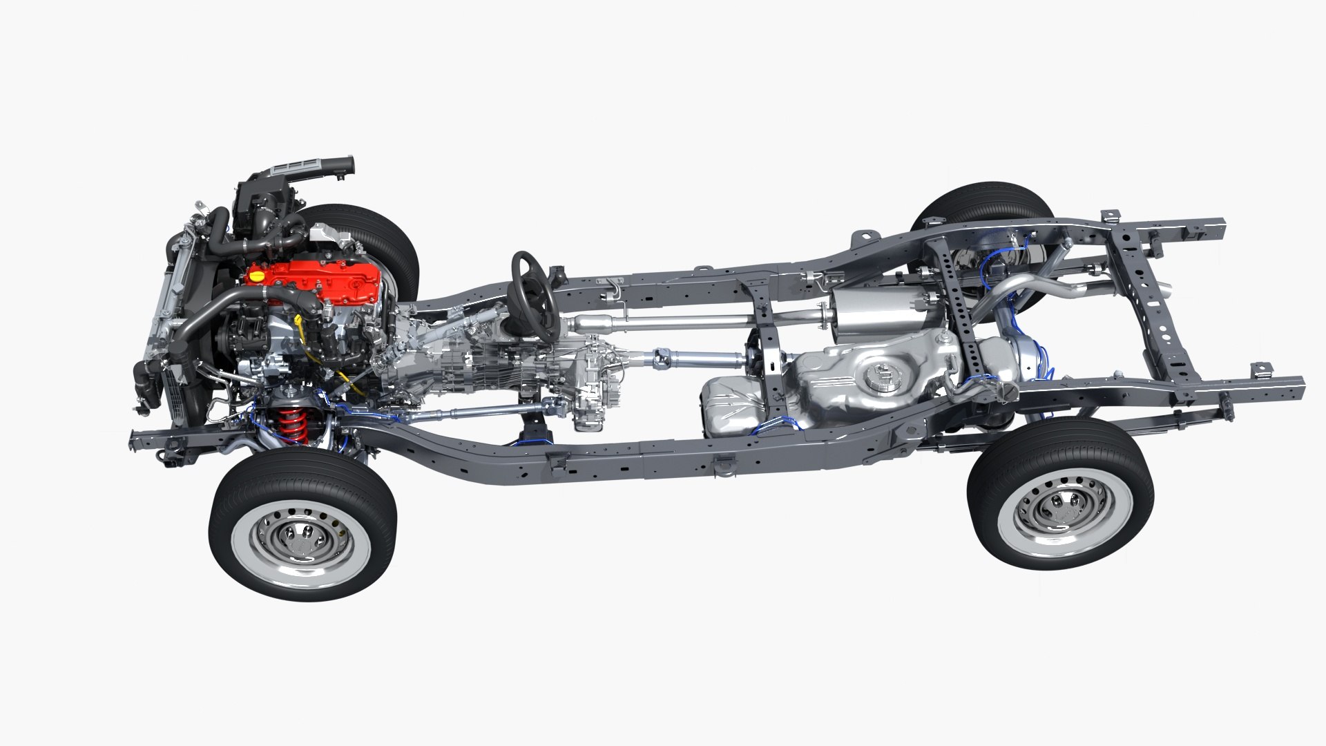 3D Pickup Truck Chassis - TurboSquid 2066725