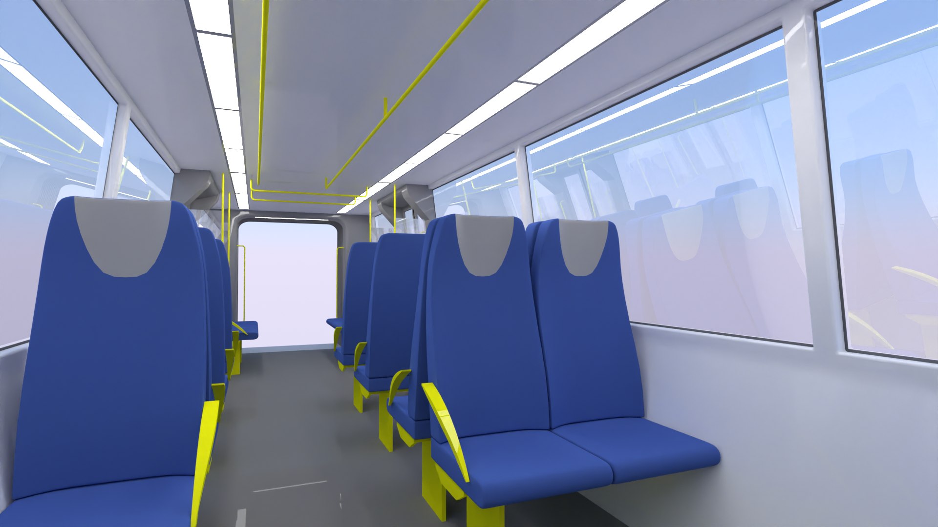 Monorail middle coach 3D model - TurboSquid 2145831