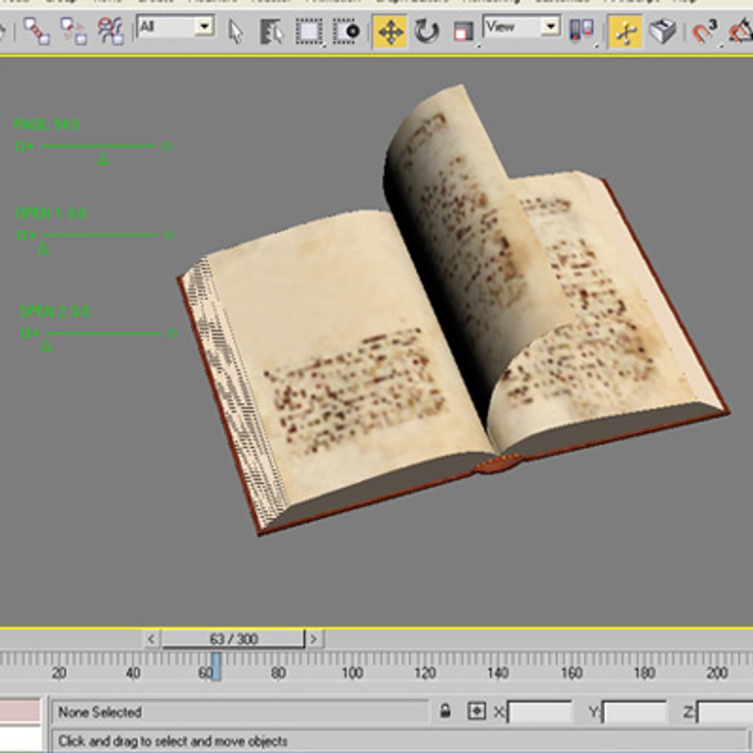 Manuscript Book Page 3d Max