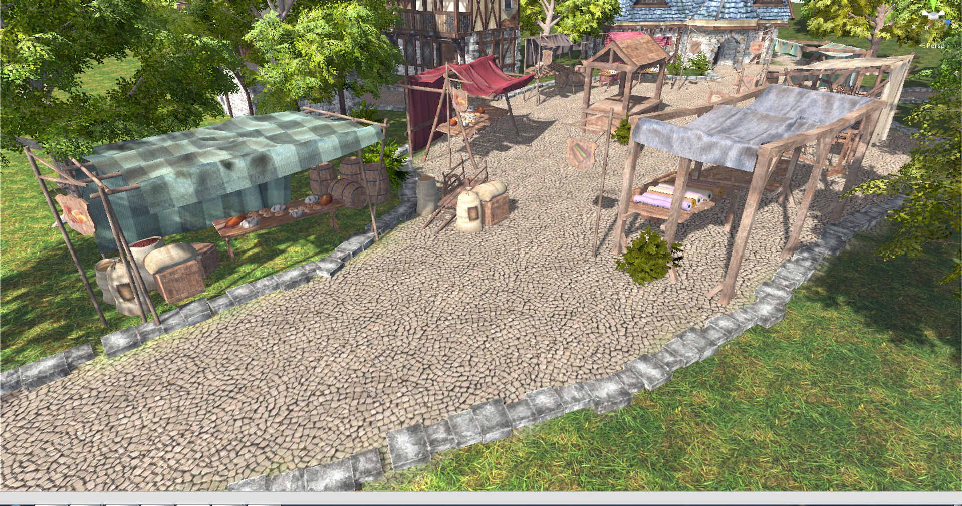 medieval marketplace market 3d model