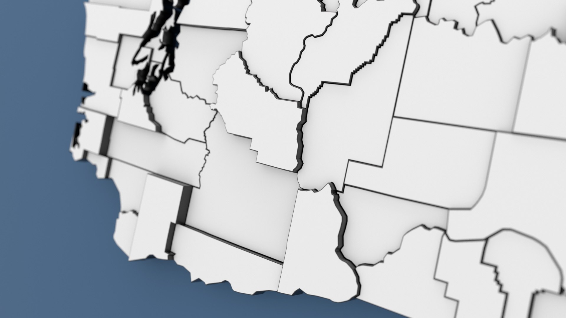 3D Washington Counties - Map Of United States Of America USA Model ...