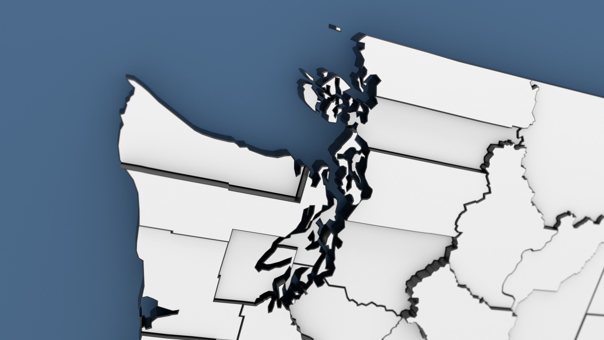 3D Washington Counties - Map Of United States Of America USA Model ...