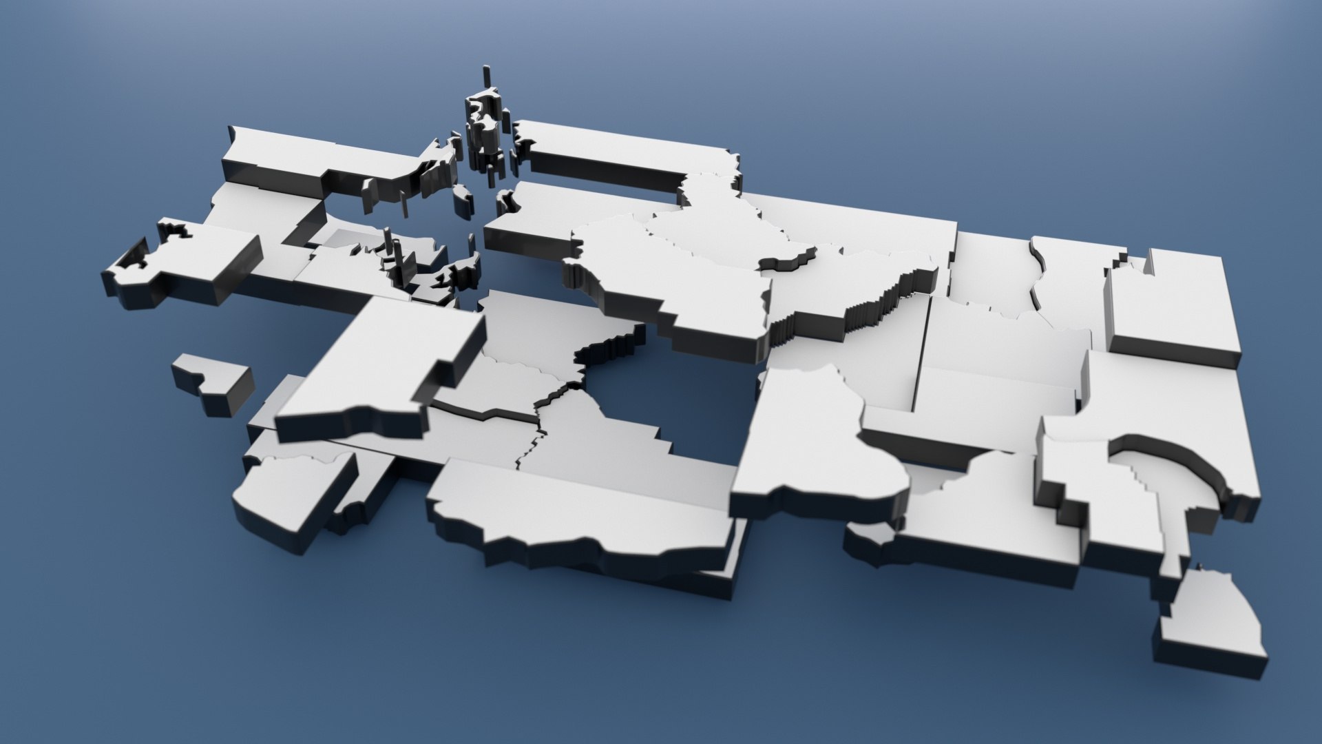 3D Washington Counties - Map Of United States Of America USA Model ...