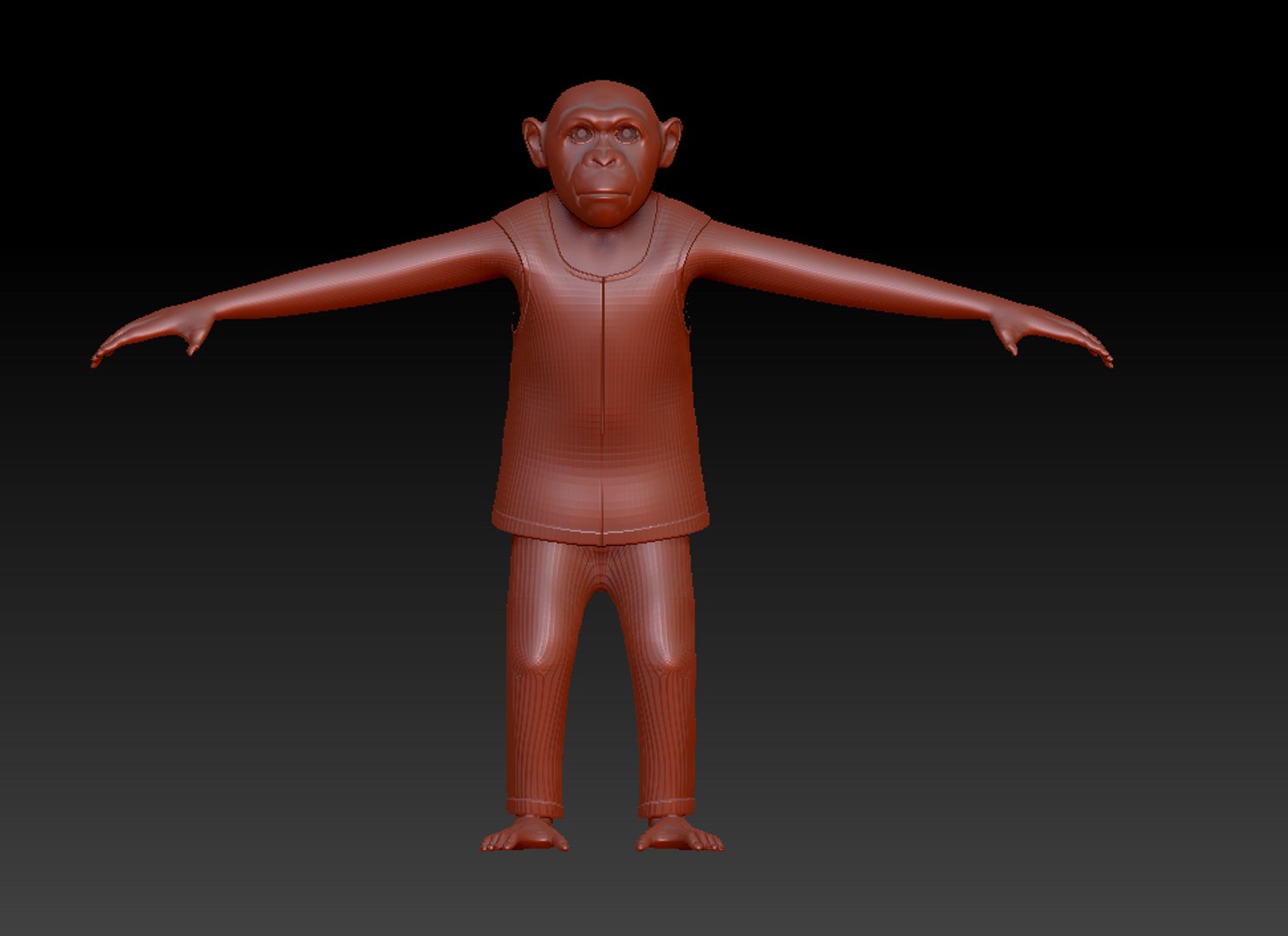 Cartoon Monkey- Base Mesh 3D Model - TurboSquid 2182726