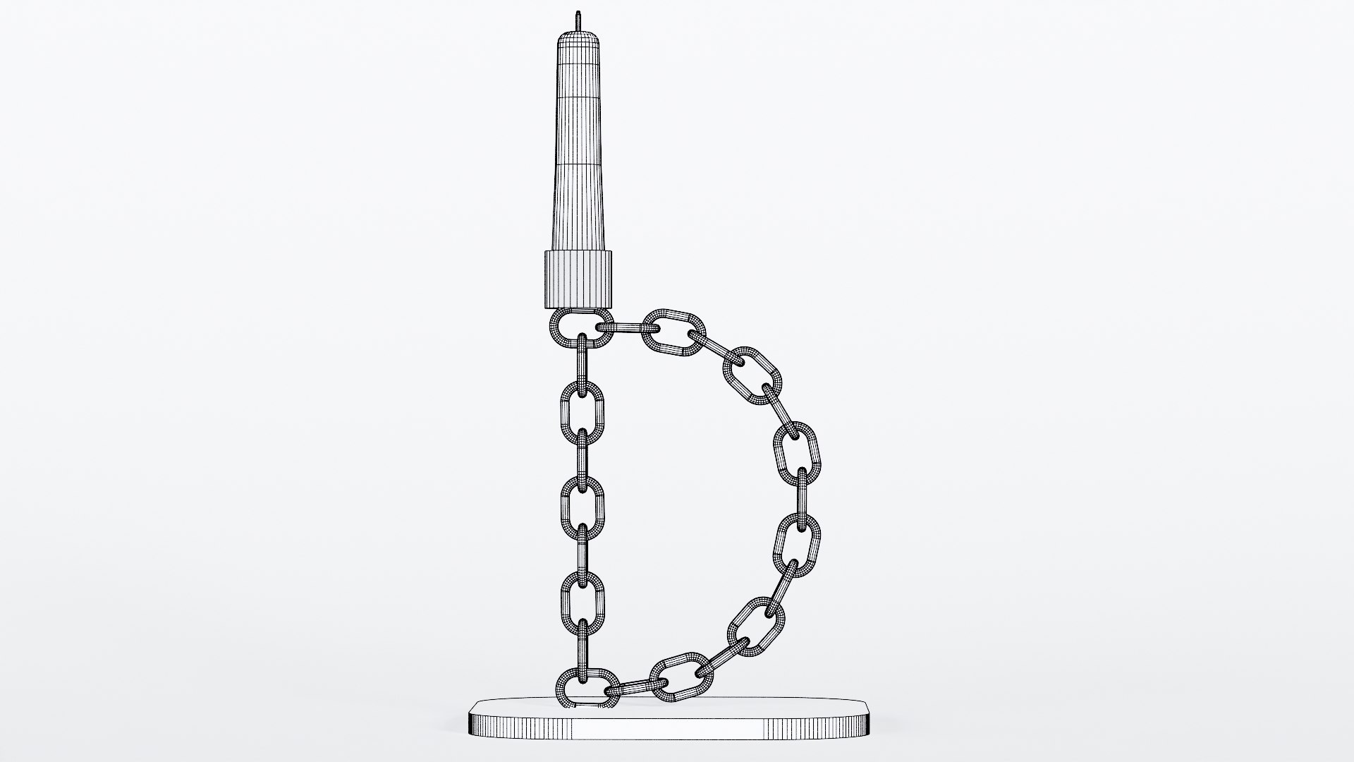 3D Alphabet D Gold Chain Candleholder 3D Model True PBR Renders Zero ...