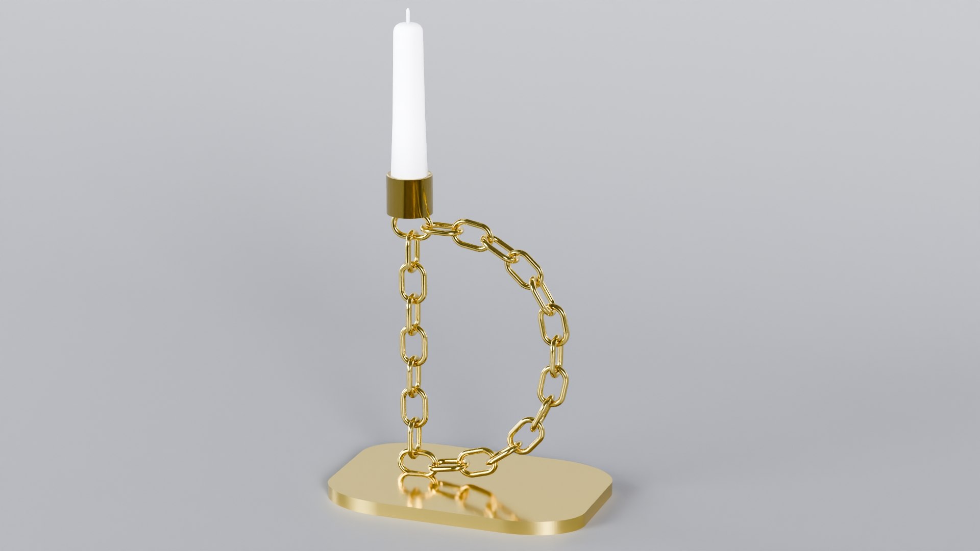 3D Alphabet D Gold Chain Candleholder 3D Model True PBR Renders Zero ...