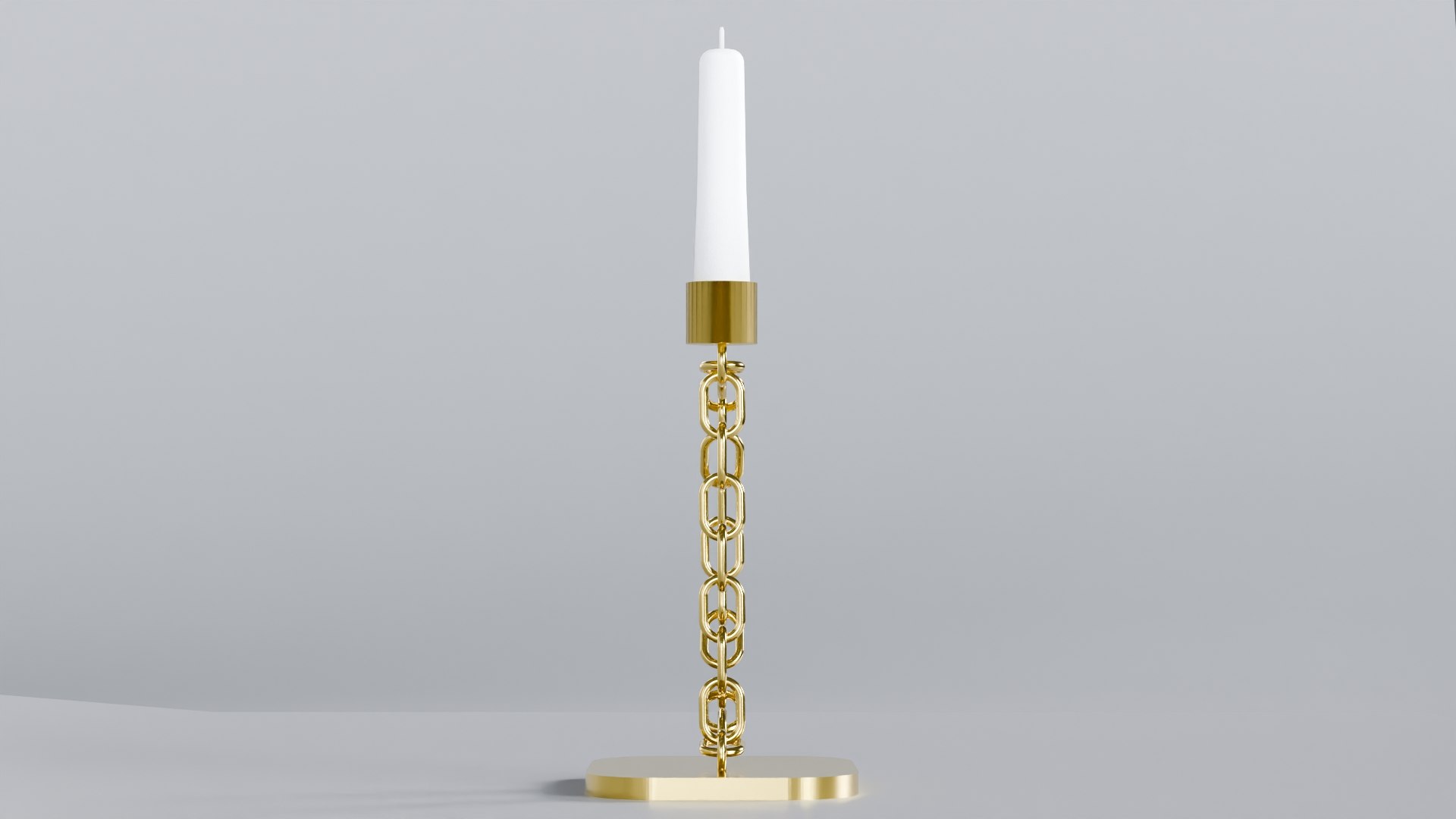 3D Alphabet D Gold Chain Candleholder 3D Model True PBR Renders Zero ...