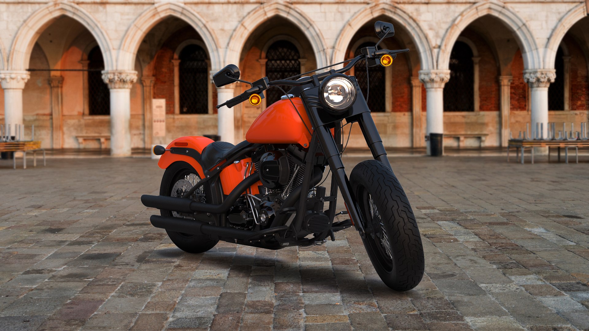 Classic motorcycle rigged cycle 3D model - TurboSquid 1557997