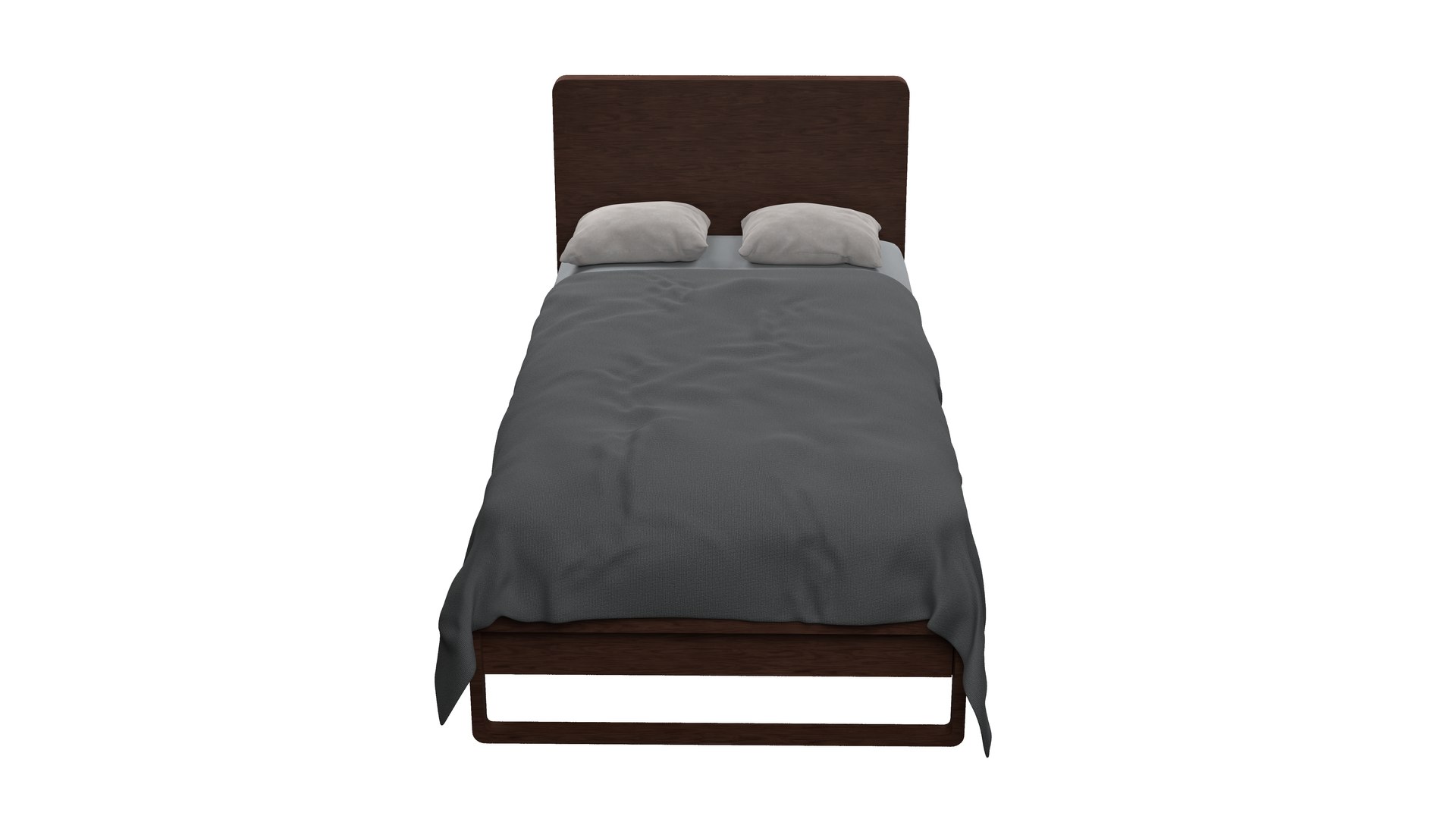 3D Simple Double Bed Model - TurboSquid 2063945