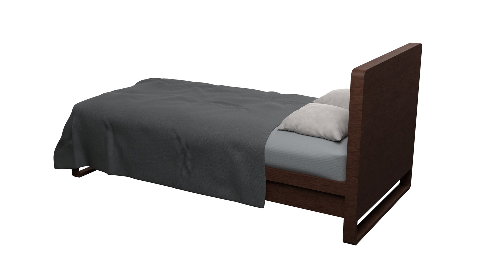 3D Simple Double Bed Model - TurboSquid 2063945