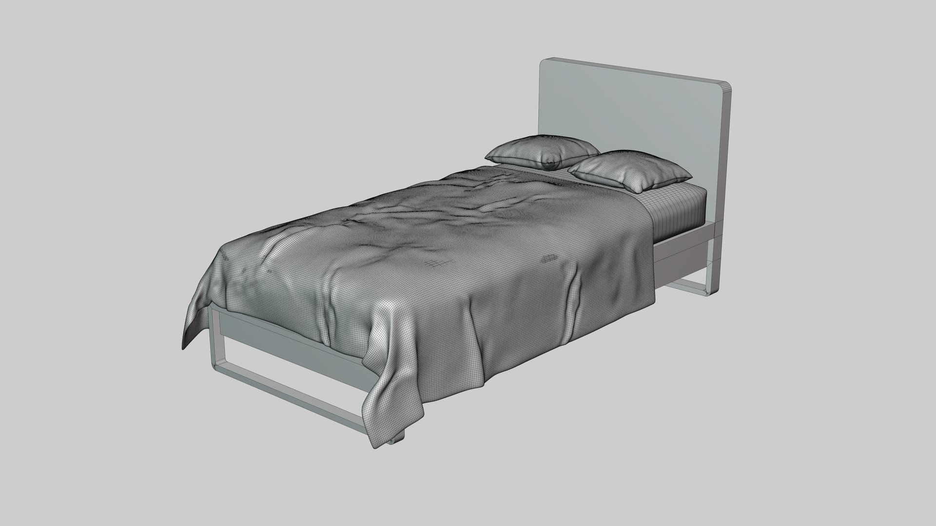 3D Simple double bed model - TurboSquid 2063945