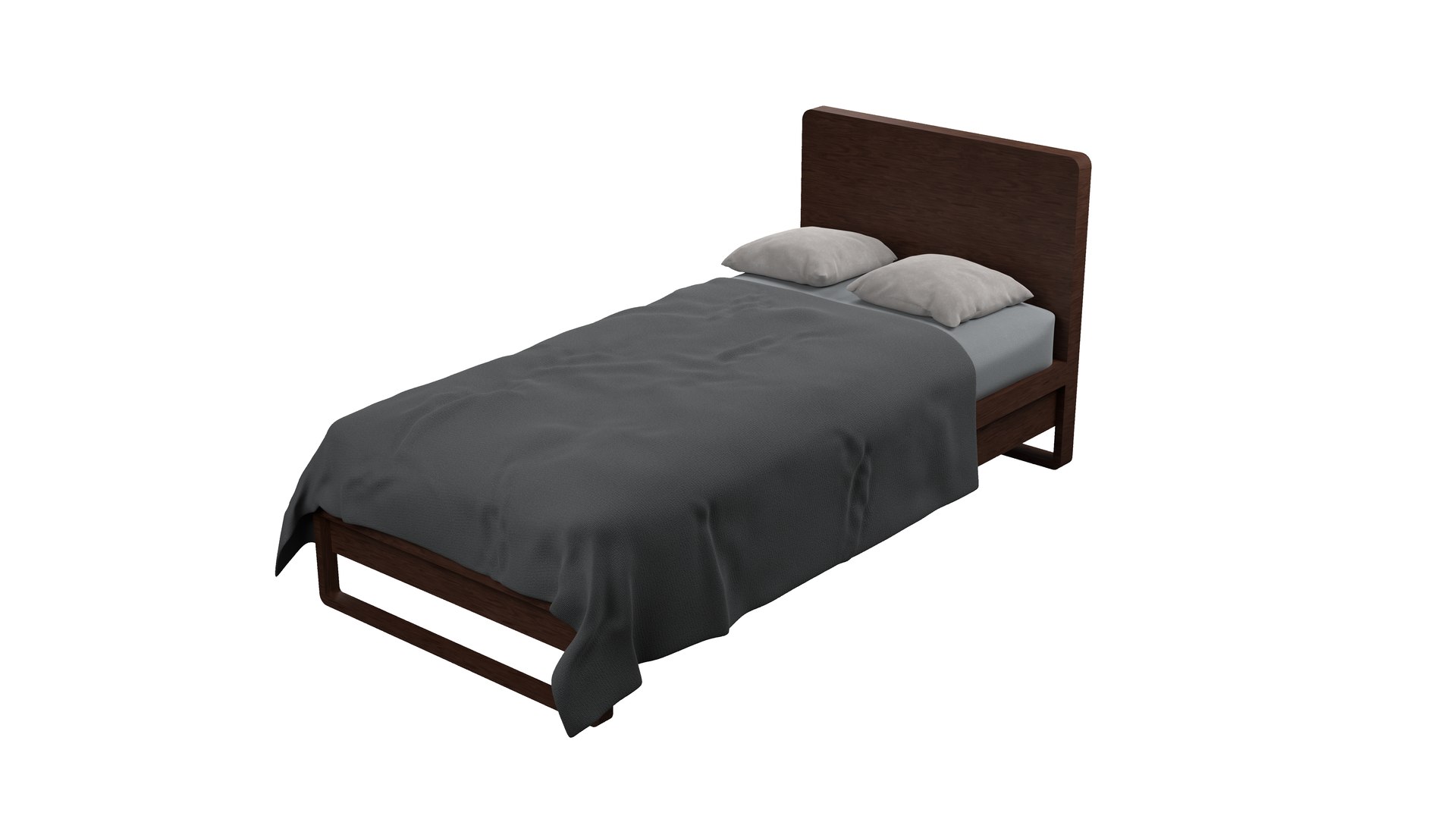 3D Simple Double Bed Model - TurboSquid 2063945