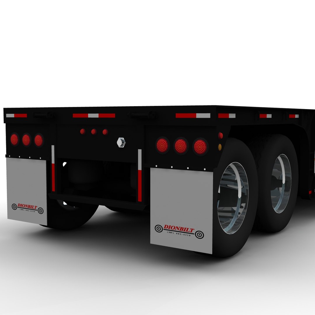 B-train Double Drop Trailer 3d Model