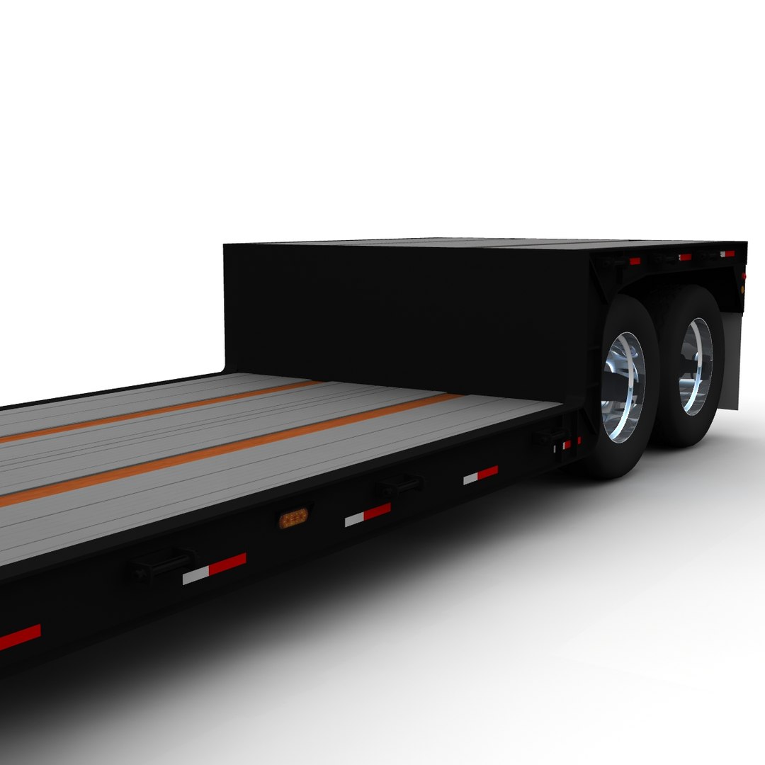 B-train Double Drop Trailer 3d Model
