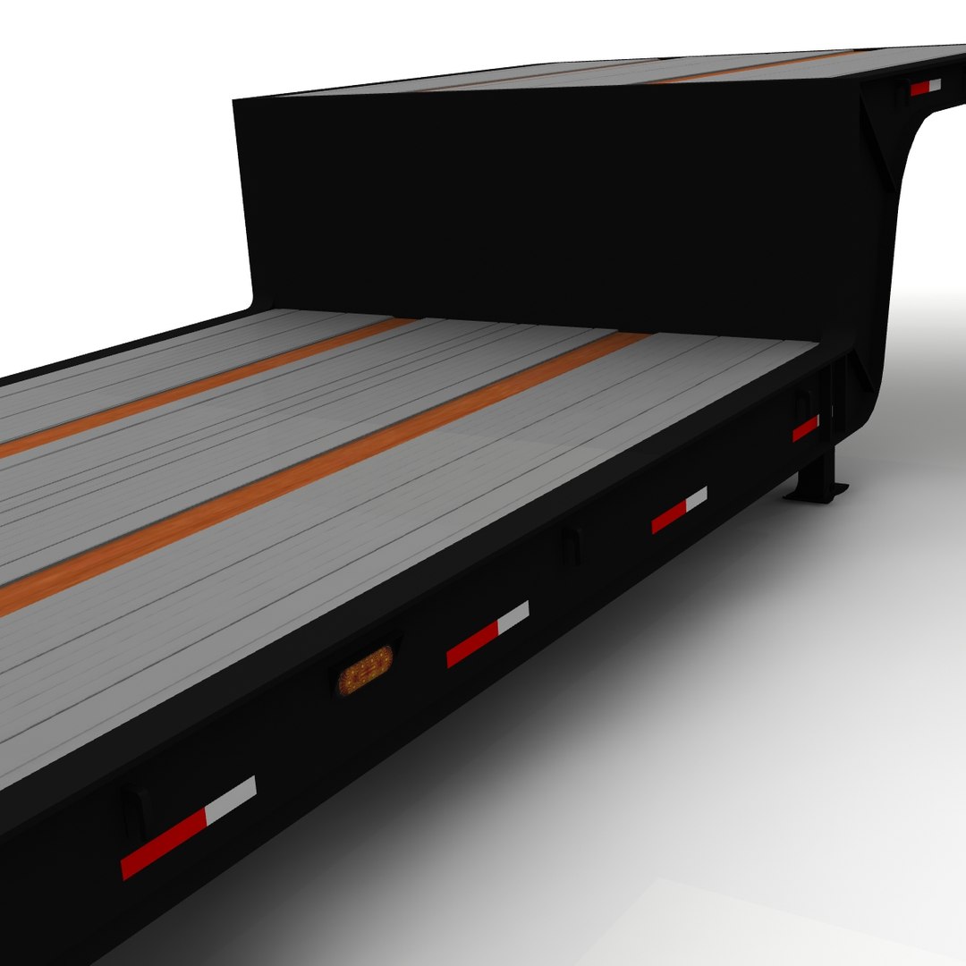B-train Double Drop Trailer 3d Model