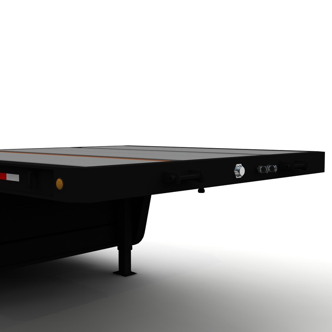 B-train Double Drop Trailer 3d Model