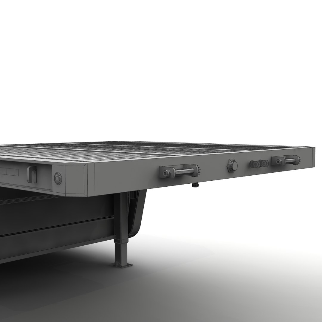 B-train Double Drop Trailer 3d Model