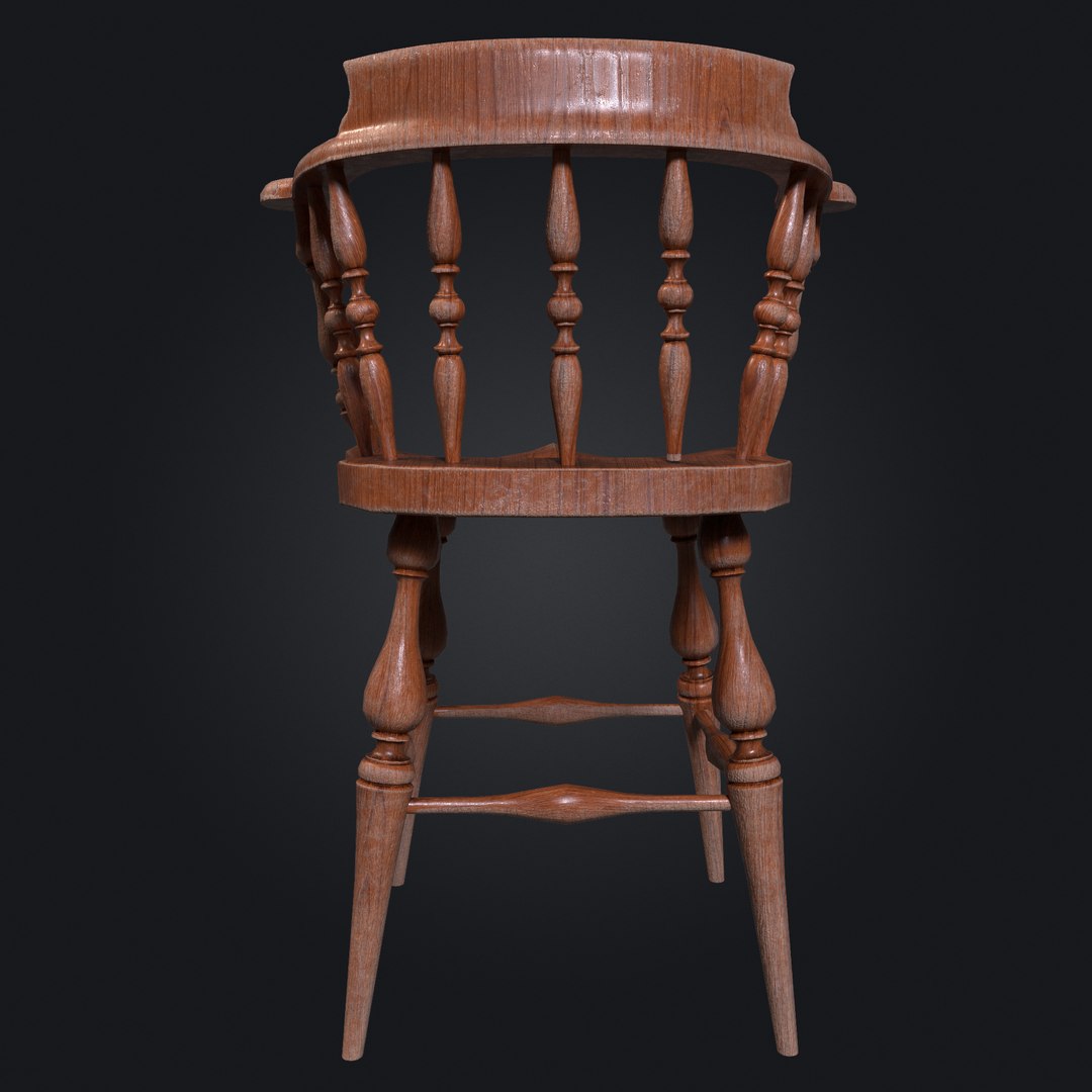 3D Ready Wooden Chair Model - TurboSquid 1233666