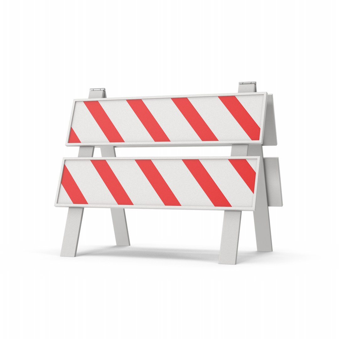 3D White And Red Road Barrier Model - TurboSquid 2166265