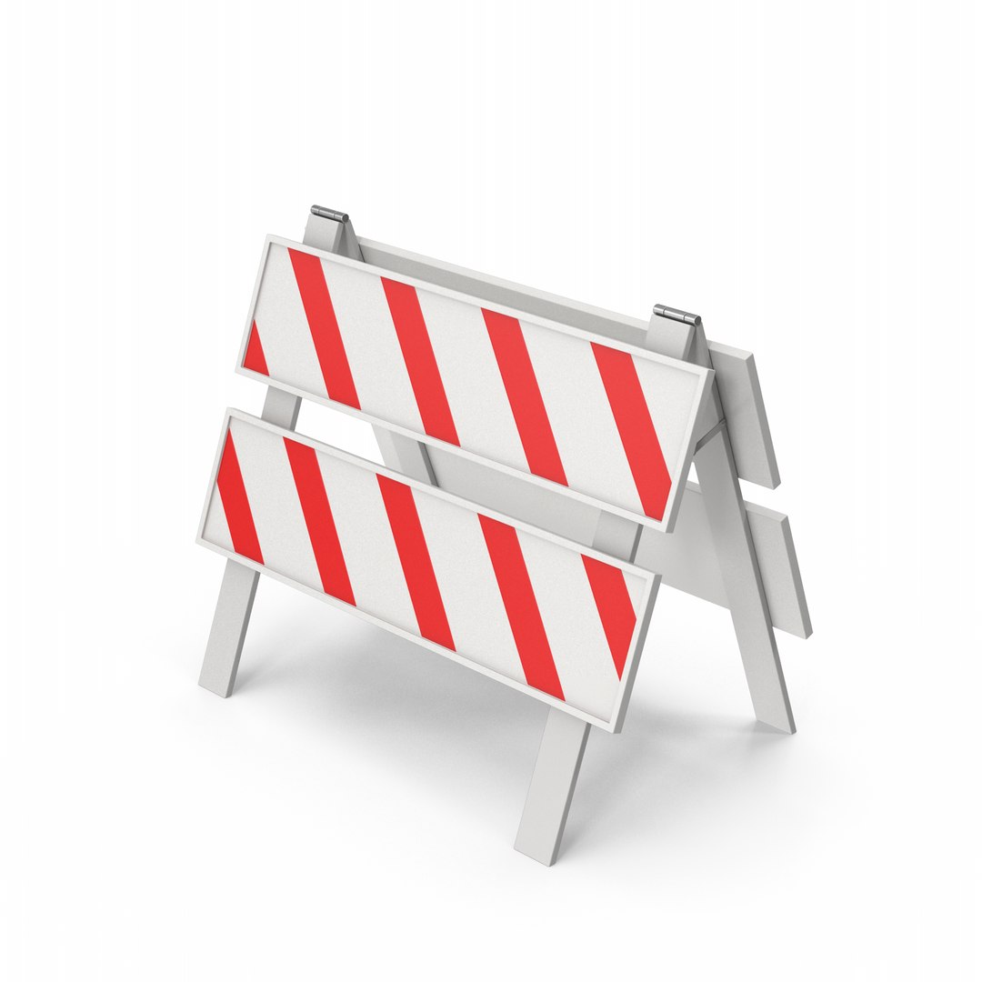3D White And Red Road Barrier Model - TurboSquid 2166265