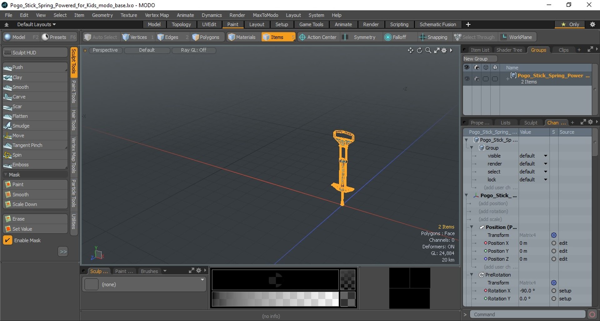 3D Pogo Stick Spring Powered For Kids - TurboSquid 1777288